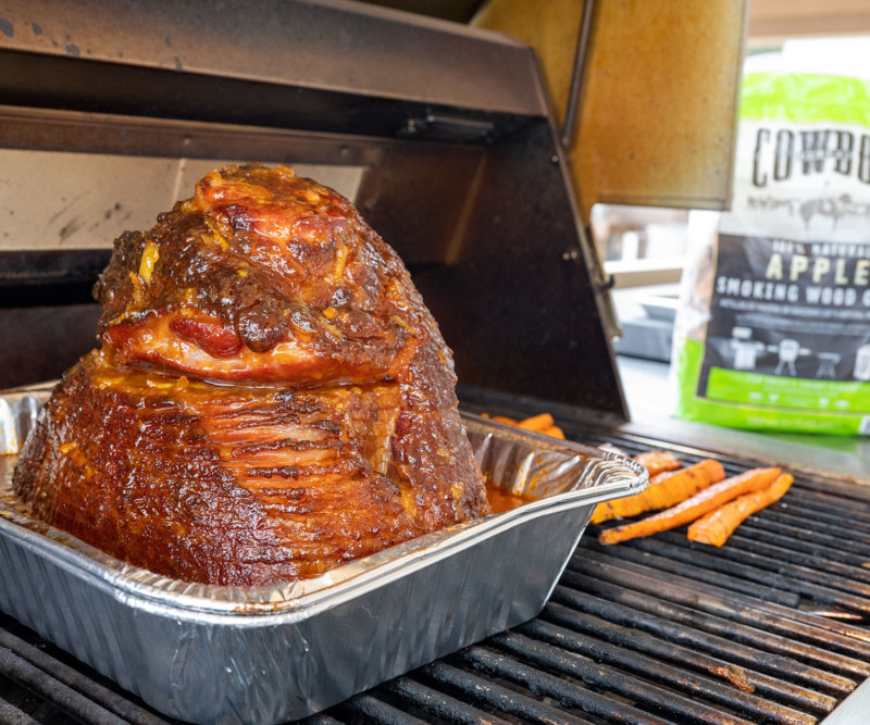 Grilled Ham with Orange Mustard Glaze - Girls Can Grill
