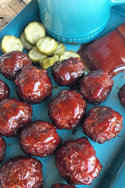 Juicy, smoky, saucy BBQ meatballs - Girls Can Grill