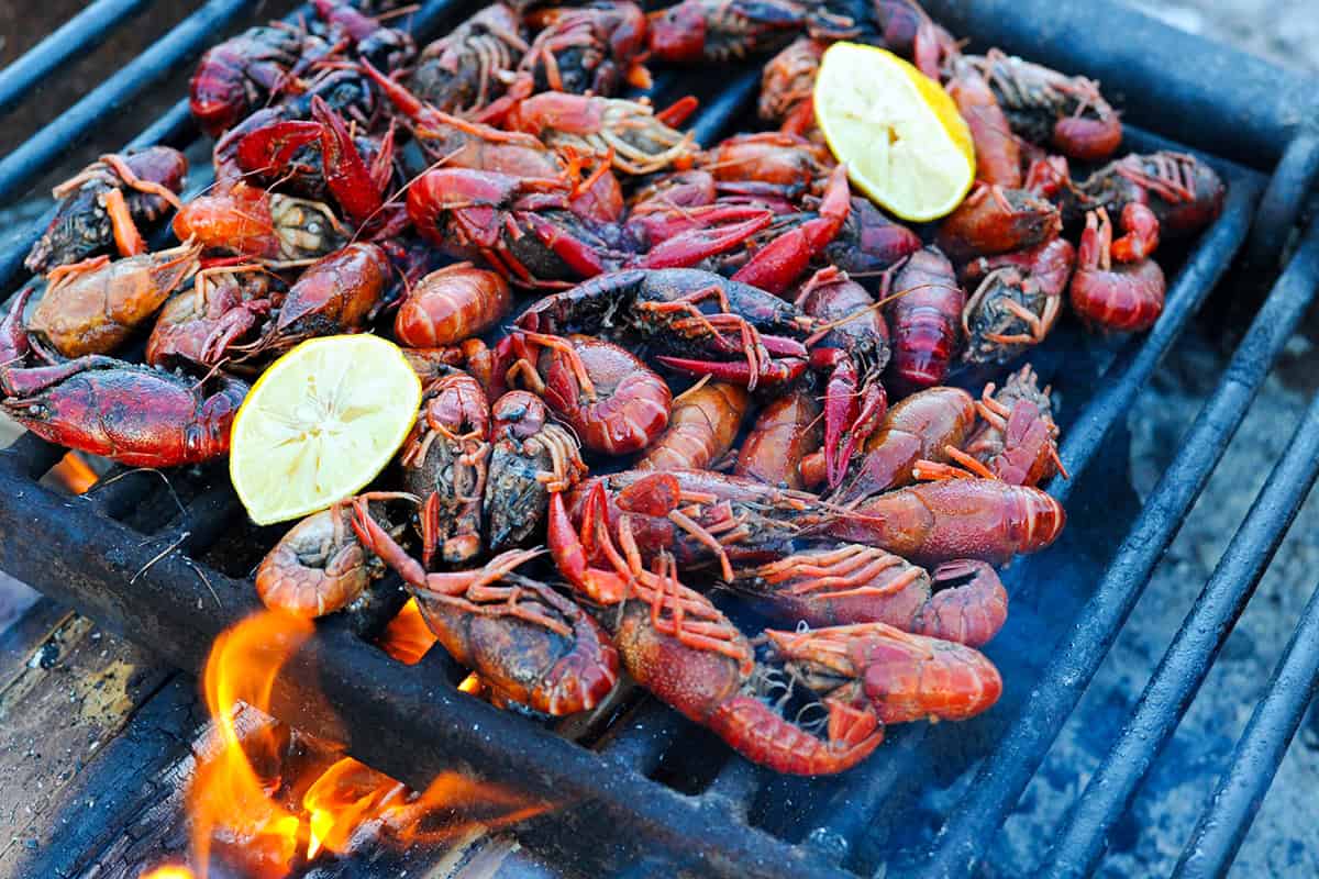Grilled Crawfish with Old Bay Aioli and Lemons | Girls Can Grill