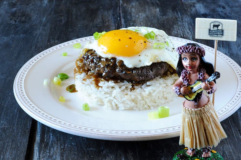Loco Moco: Hawaiian Beef Patty, Gravy and Egg on Rice - Girls Can Grill