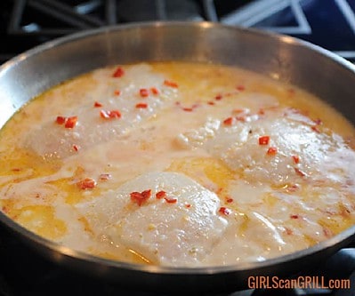 Coconut Milk Poached Cod with Spinach - Girls Can Grill