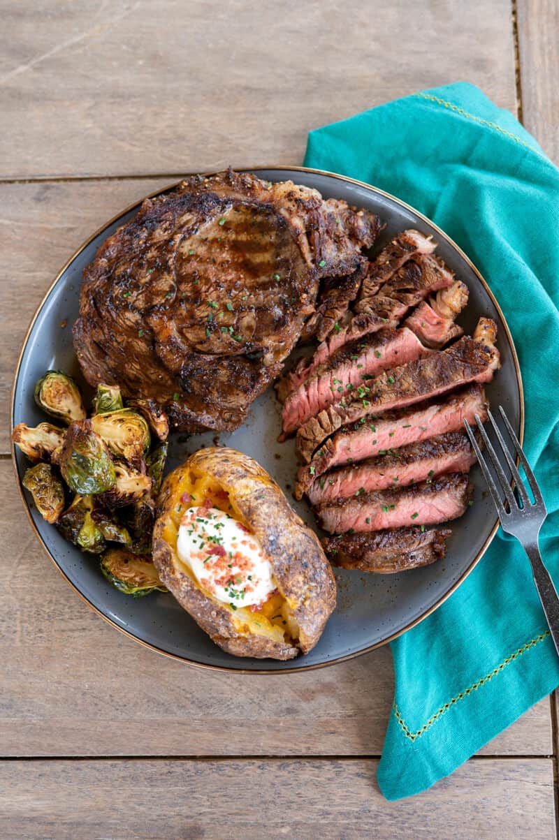 Ninja Grilled Ribeye Steak - Girls Can Grill