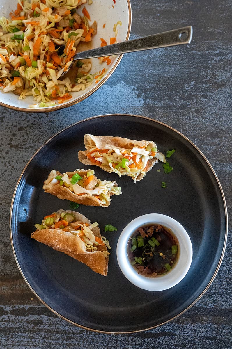 Grilled Chicken Lumpia Tacos - Girls Can Grill