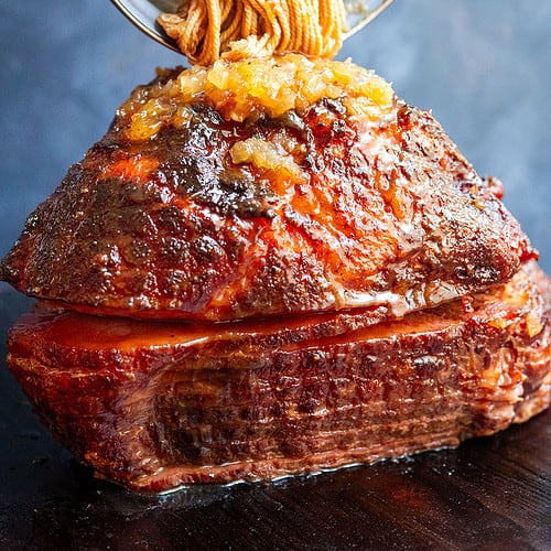 Double smoked pineapple glazed ham - Girls Can Grill