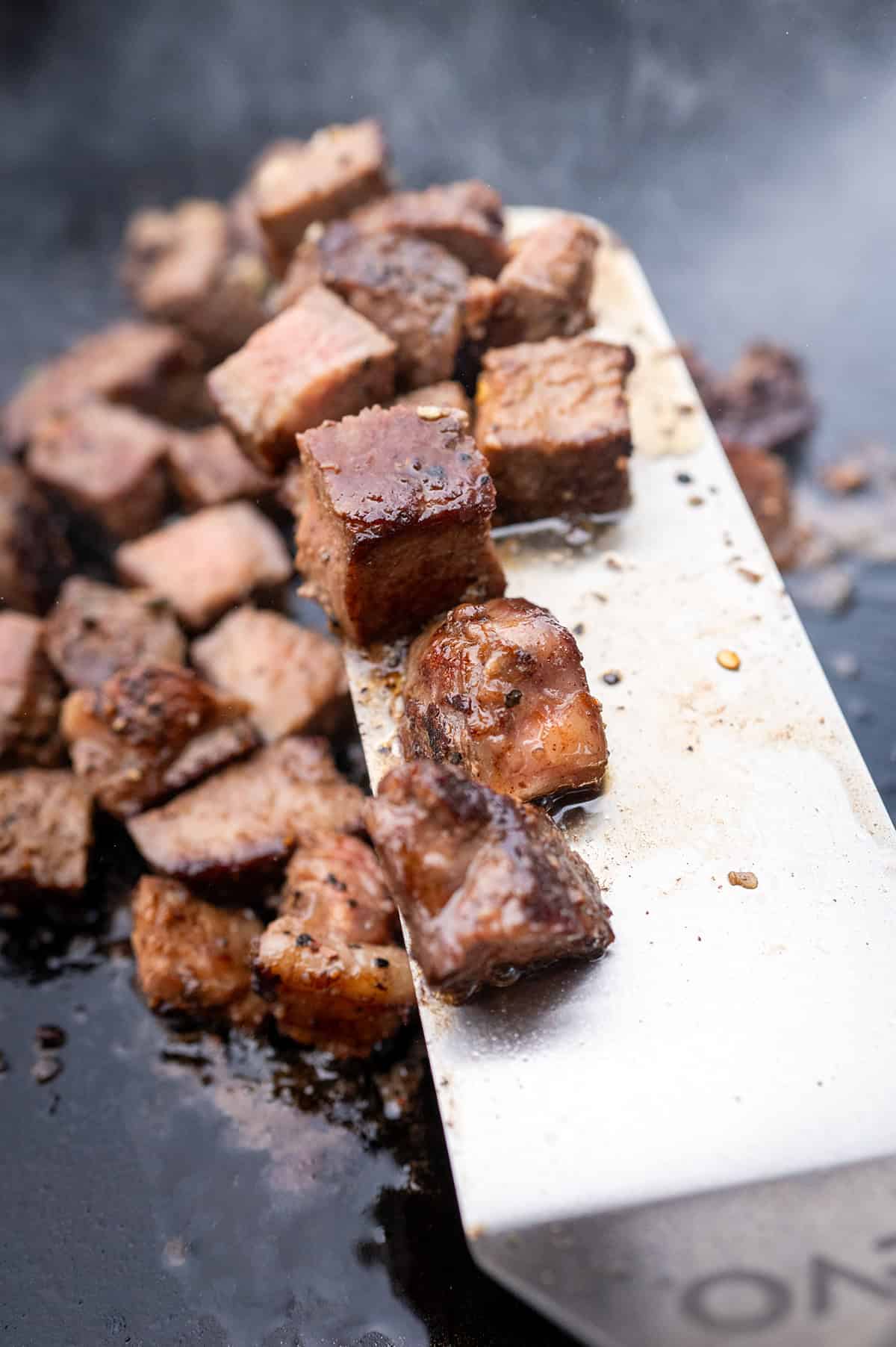 Garlic Butter Steak Bites - Girls Can Grill