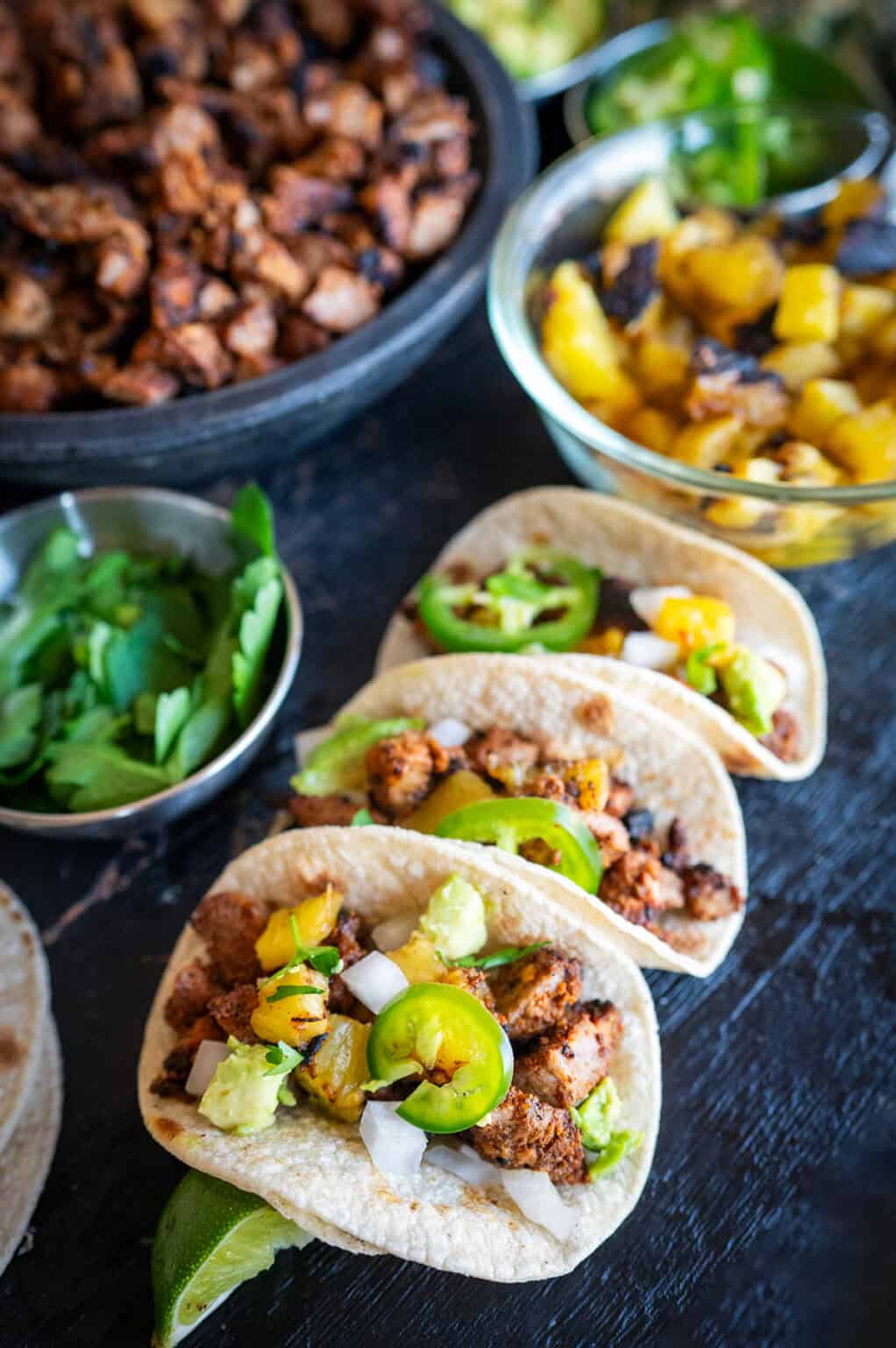 Grilled Pork Tacos Al Pastor - Girls Can Grill
