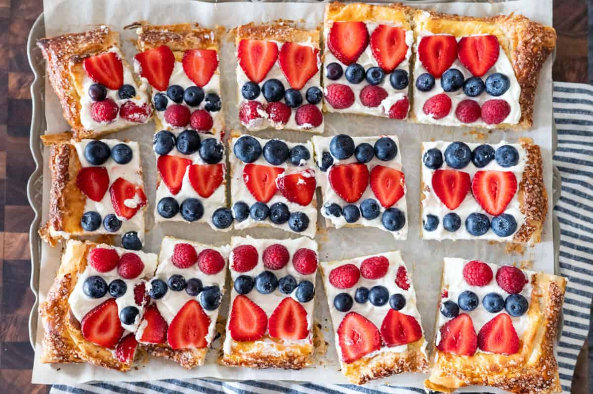 Fruit Pizza with Cheesecake and Puff Pastry - Girls Can Grill